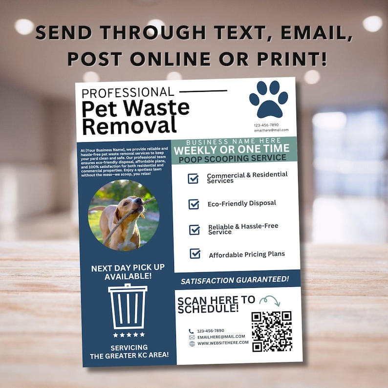 Poop Scooping Service Flyer, Poop Scooper Flyer, Poo Clean up Flyer ...