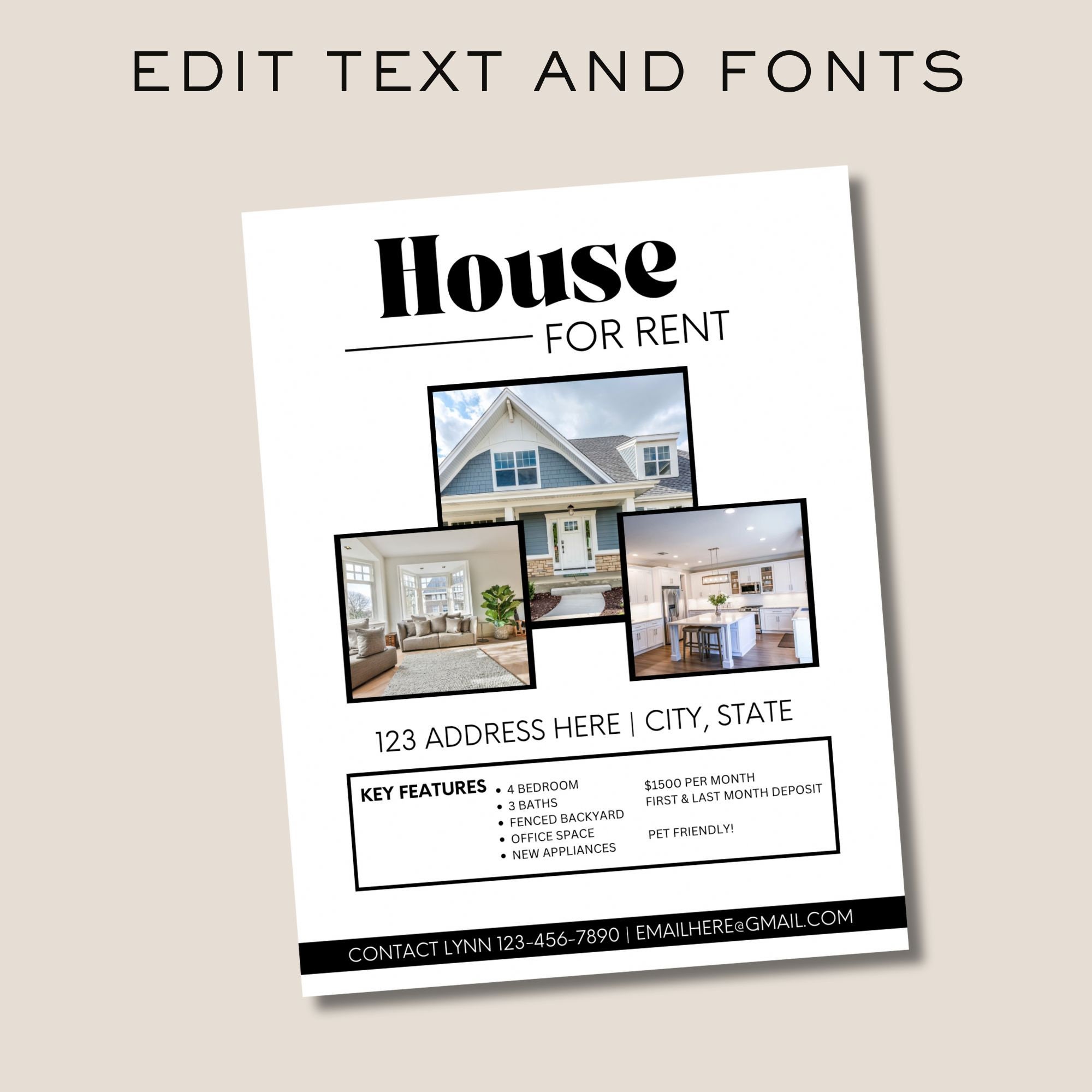 House for Rent Flyer, for Rent Flyer, House for Rent Advertisement ...