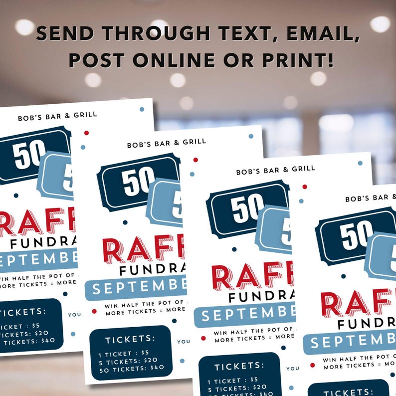 50 50 Raffle Fundraiser Flyer, Raffle Event, Raffle Flyer, Fundraiser ...