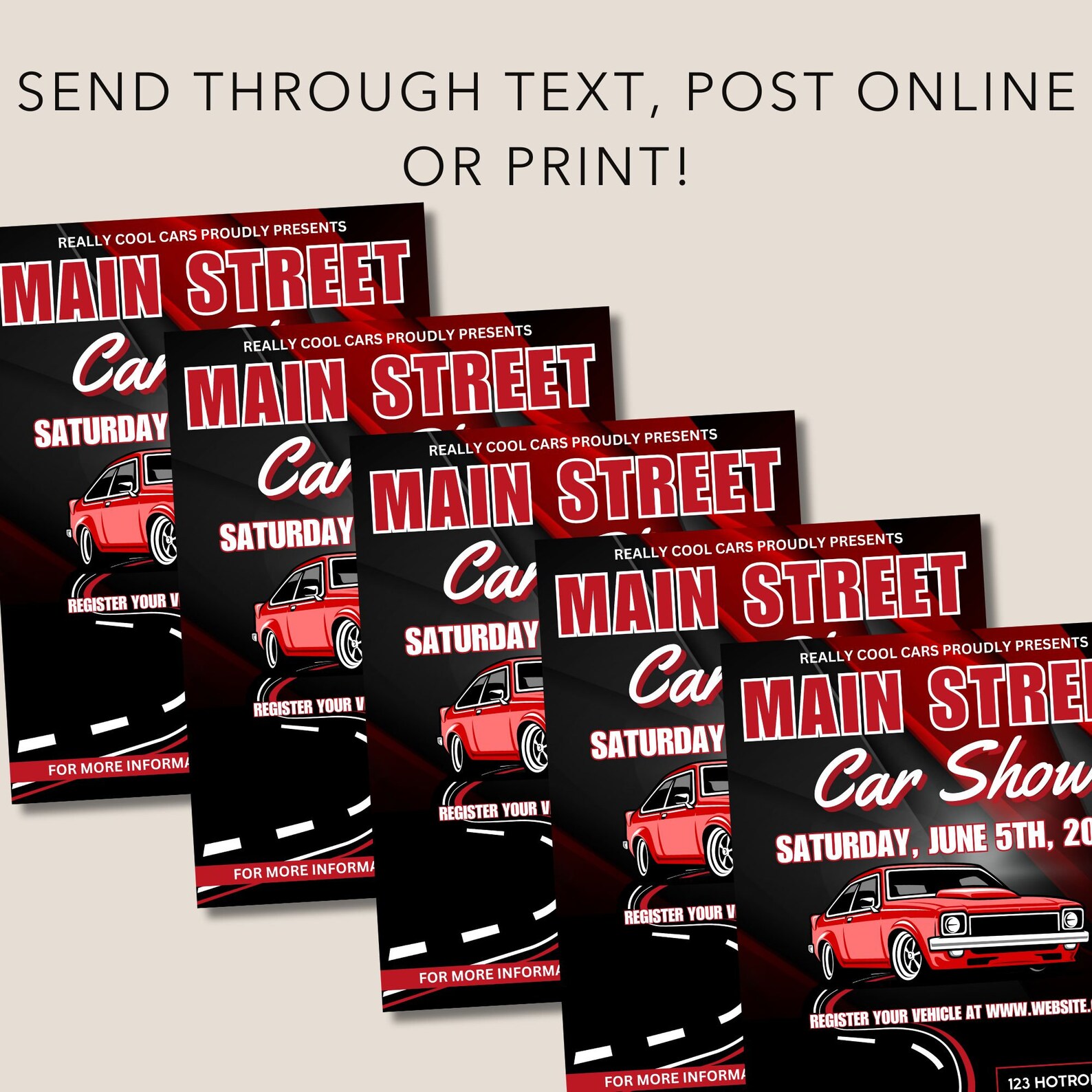 Car Show Flyer, Classic Car Show Flyer, Flyer Template, Car Show ...