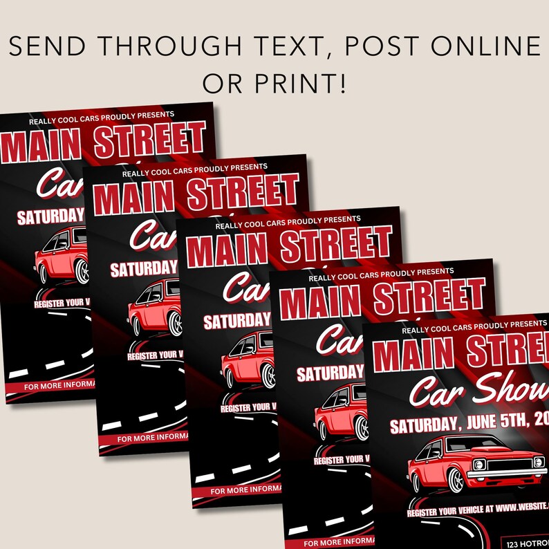 Car Show Flyer, Classic Car Show Flyer, Flyer Template, Car Show ...