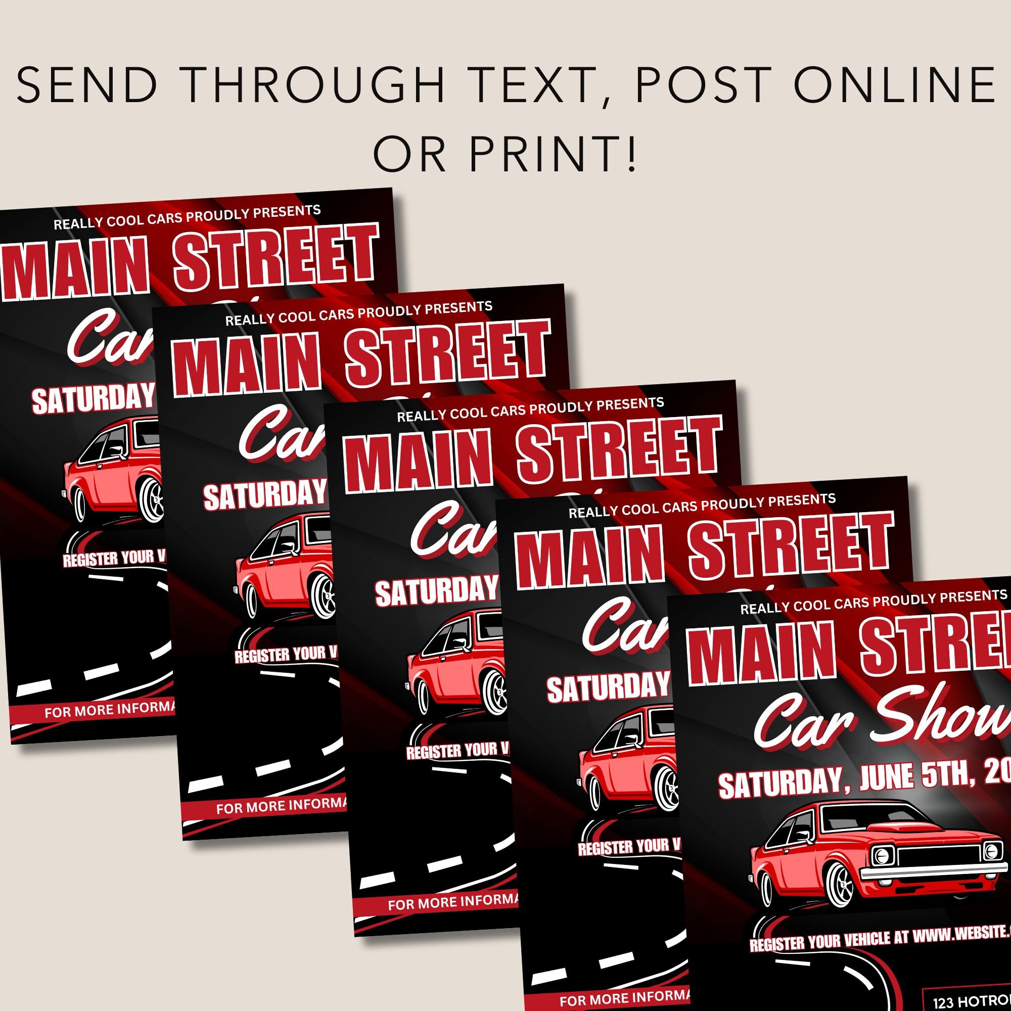 Car Show Flyer, Classic Car Show Flyer, Flyer Template, Car Show ...