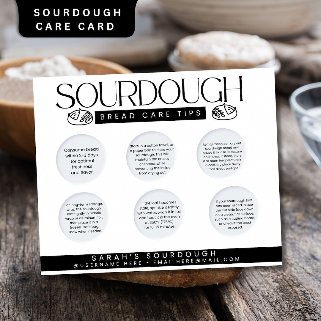 Sourdough Care Card, Sourdough Car Flyer, Bread Flyer, Bread for Sale ...