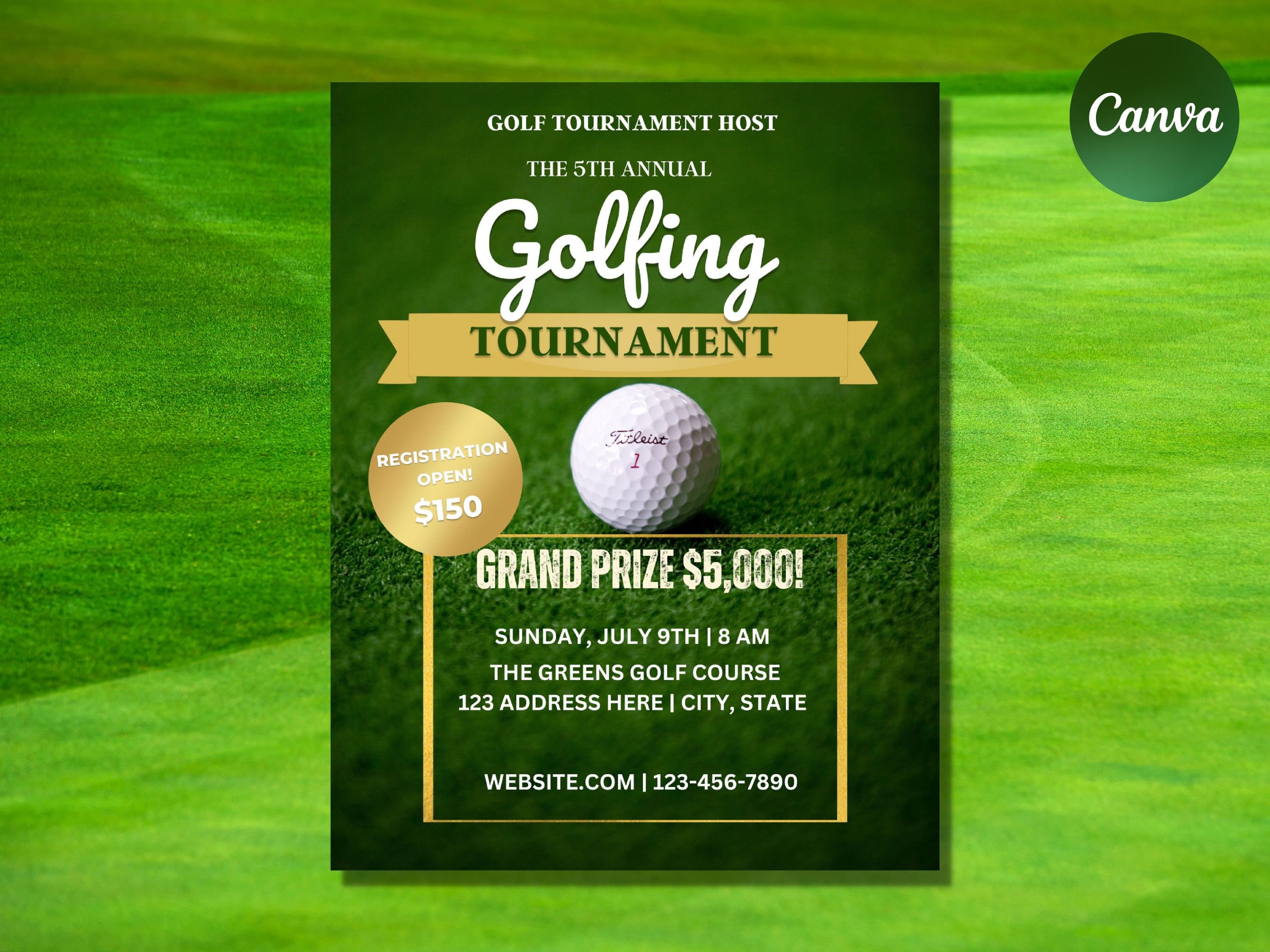 Editable Golf Tournament Flyer, Golf Flyer, Gold Lessons Flyer, Golf ...