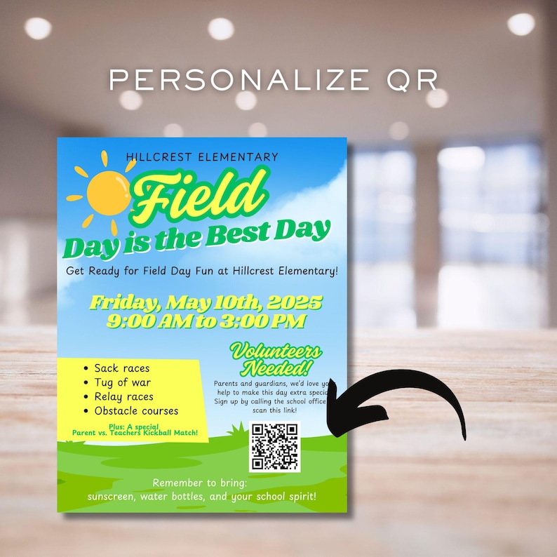 School Field Day Flyer, Editable Field Day Flyer, Fun Day Flyer, School ...