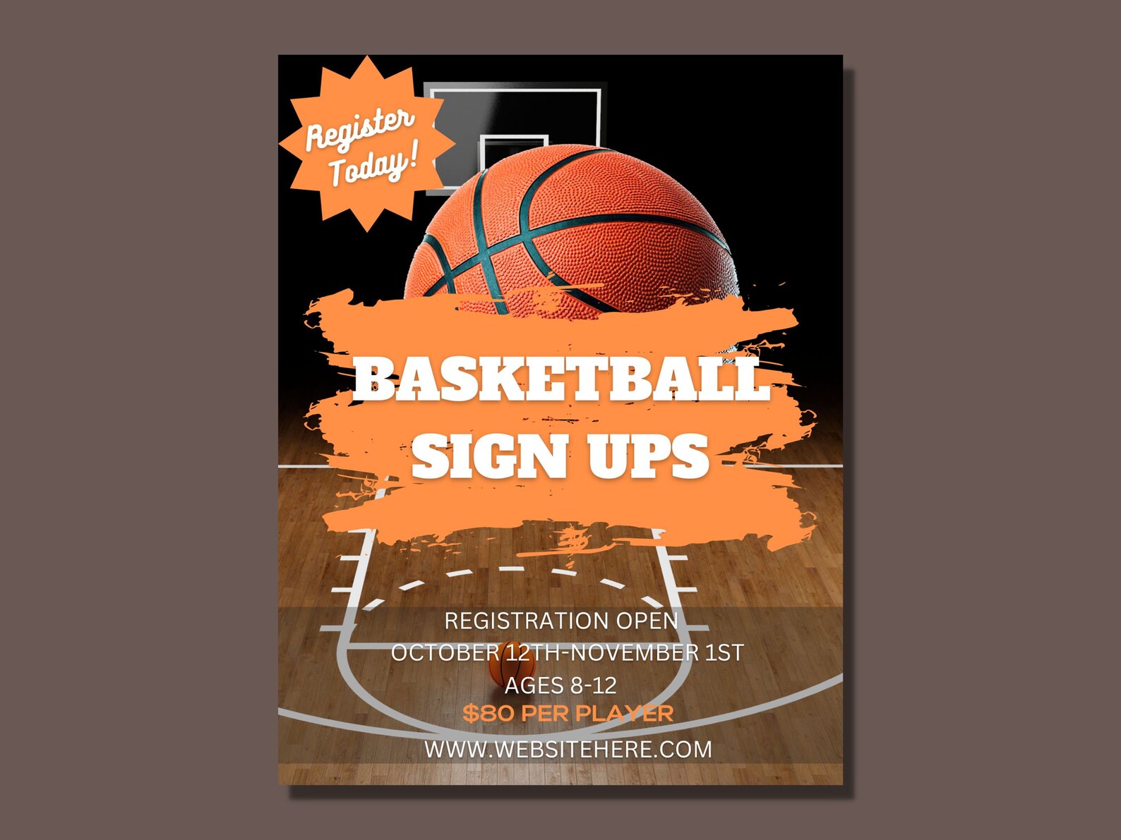 Editable Flyer, Basketball Flyer, Basketball Sign up Flyer, Canva Flyer ...