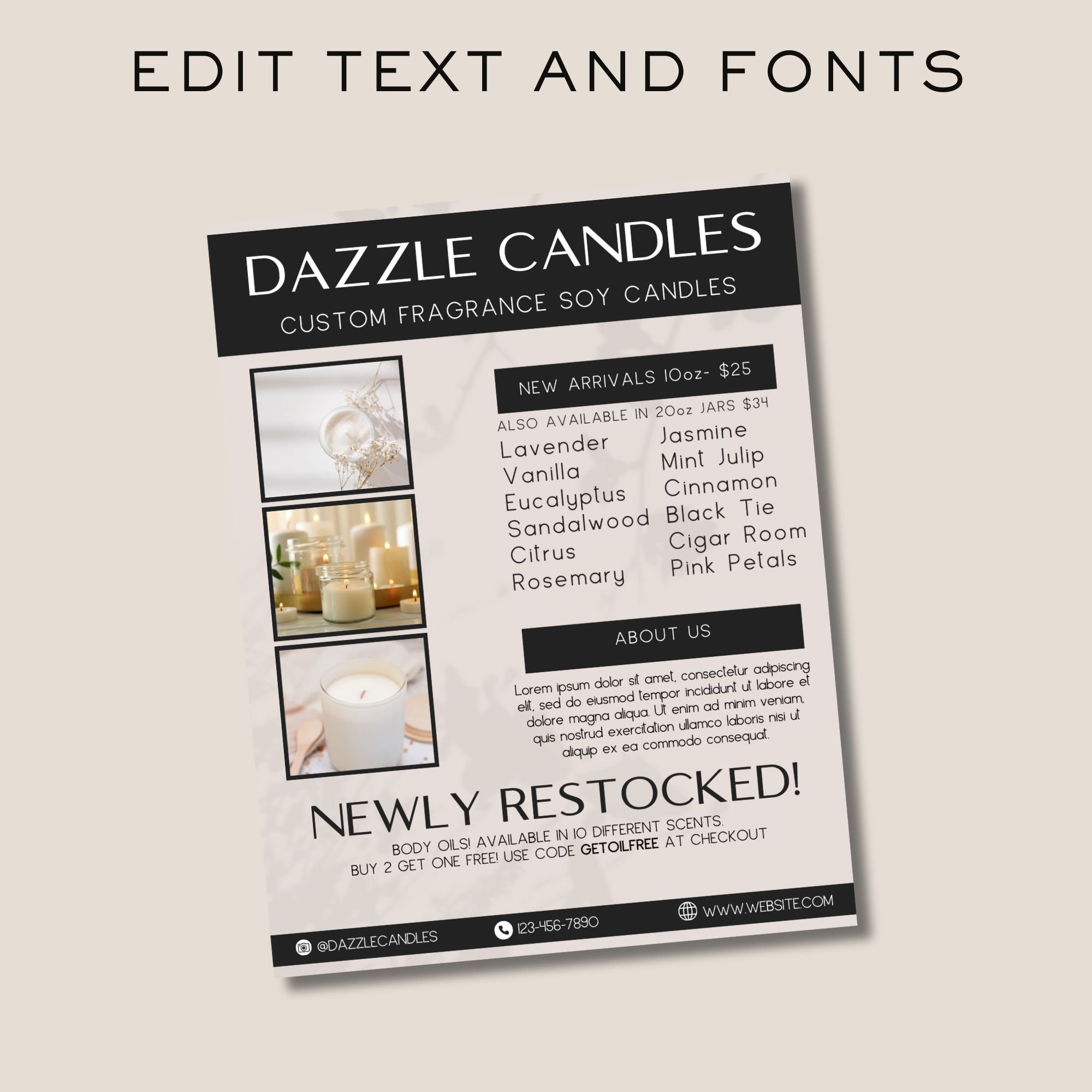 Product Flyer Template, Candle Business Flyer, Soap Business Flyer ...