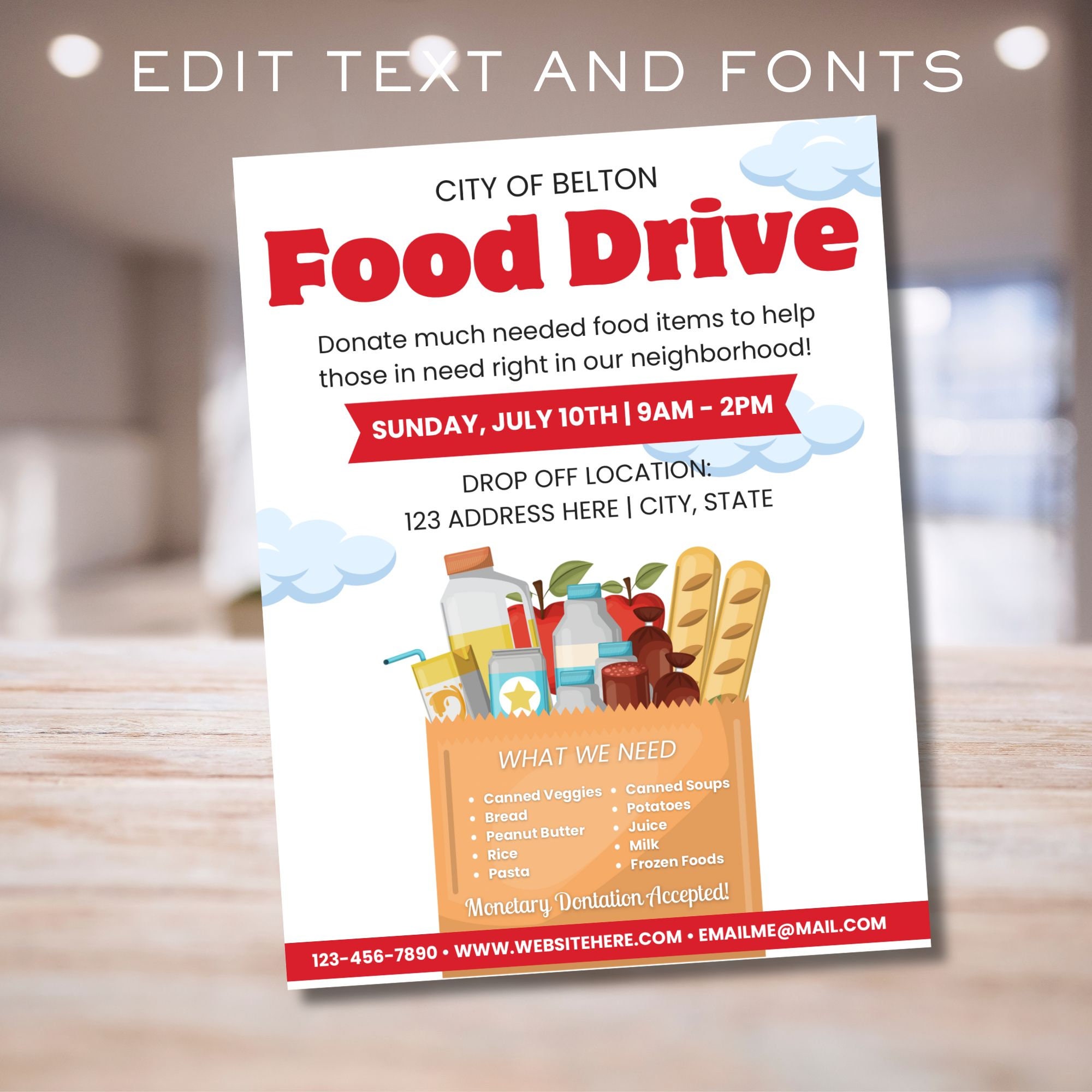 Food Drive Flyer, Food Donation Flyer, Food Pantry Flyer, Food Drive ...