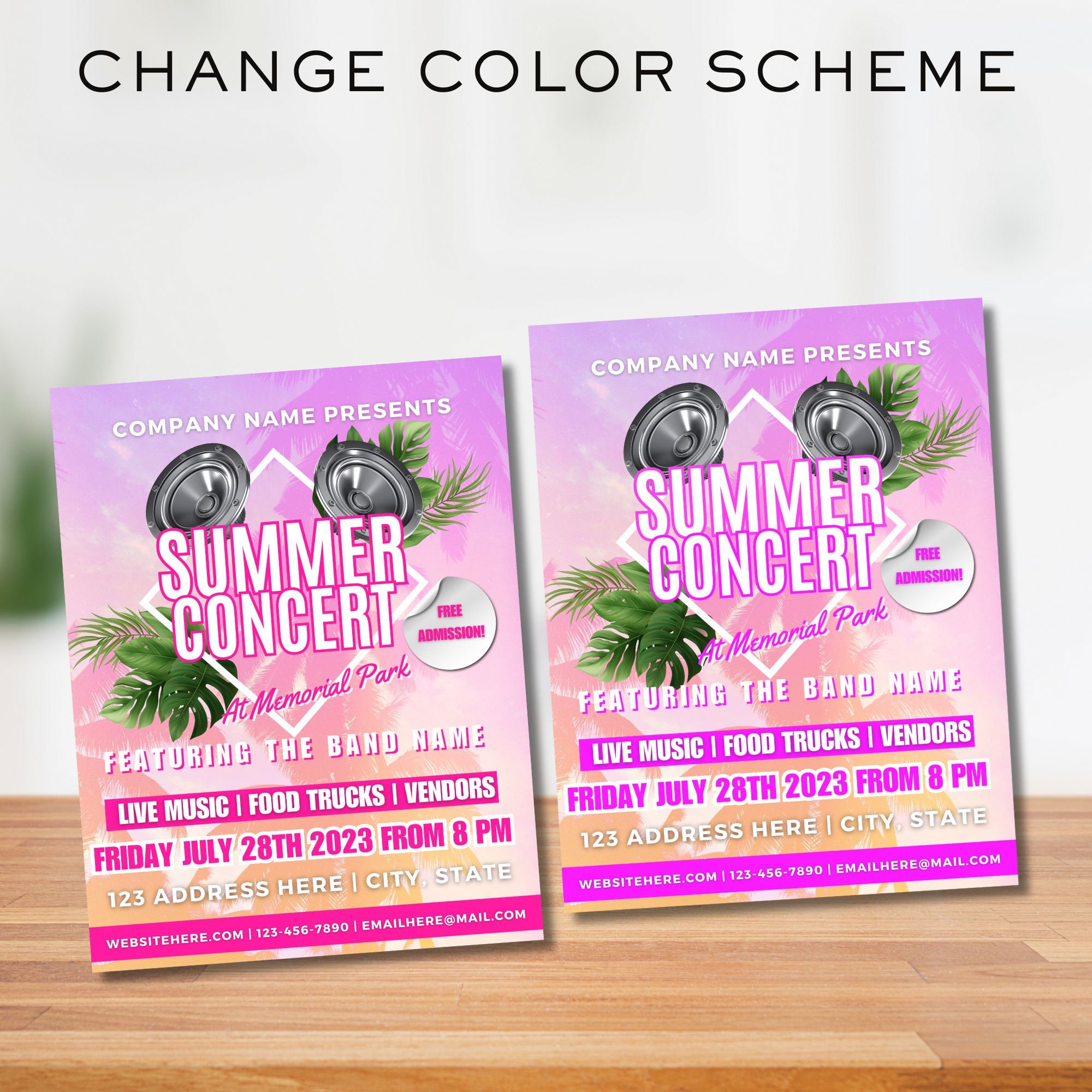 Editable Summer Concert Flyer, Concert in the Park, Community Days ...