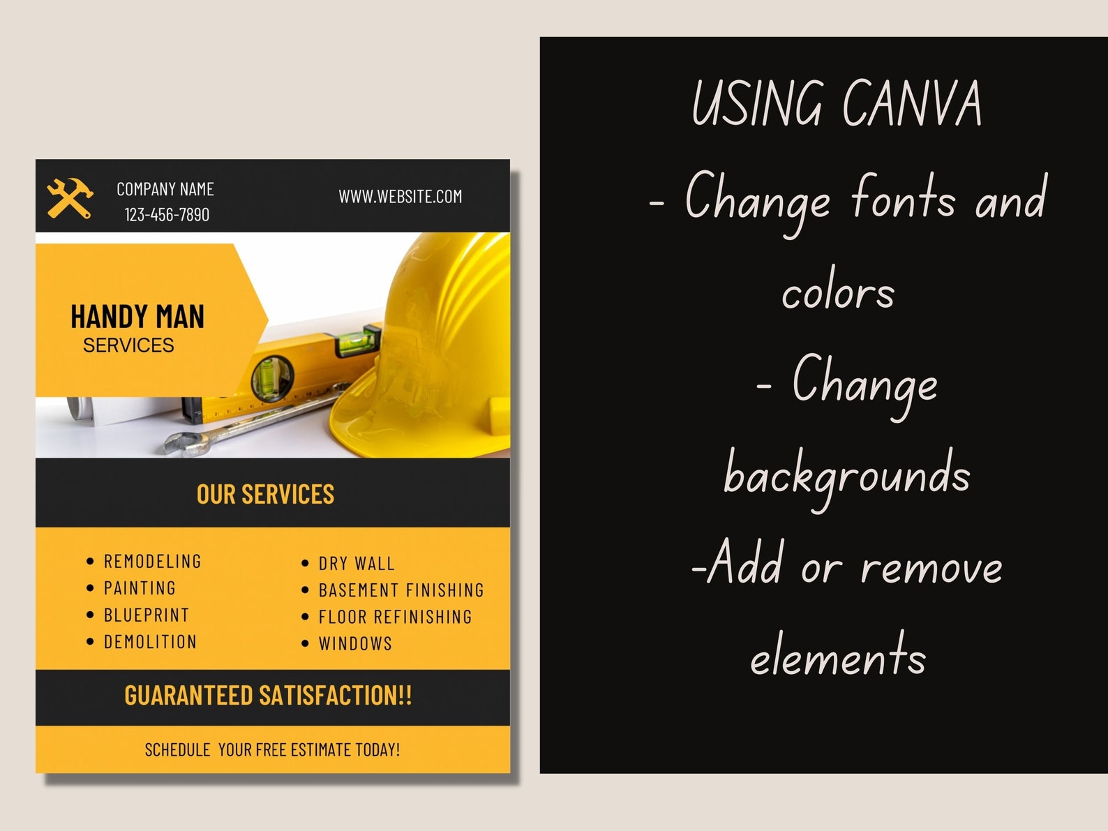 EDITABLE Handy Man Flyer, Flyer Template, Handy Man Services, Home ...