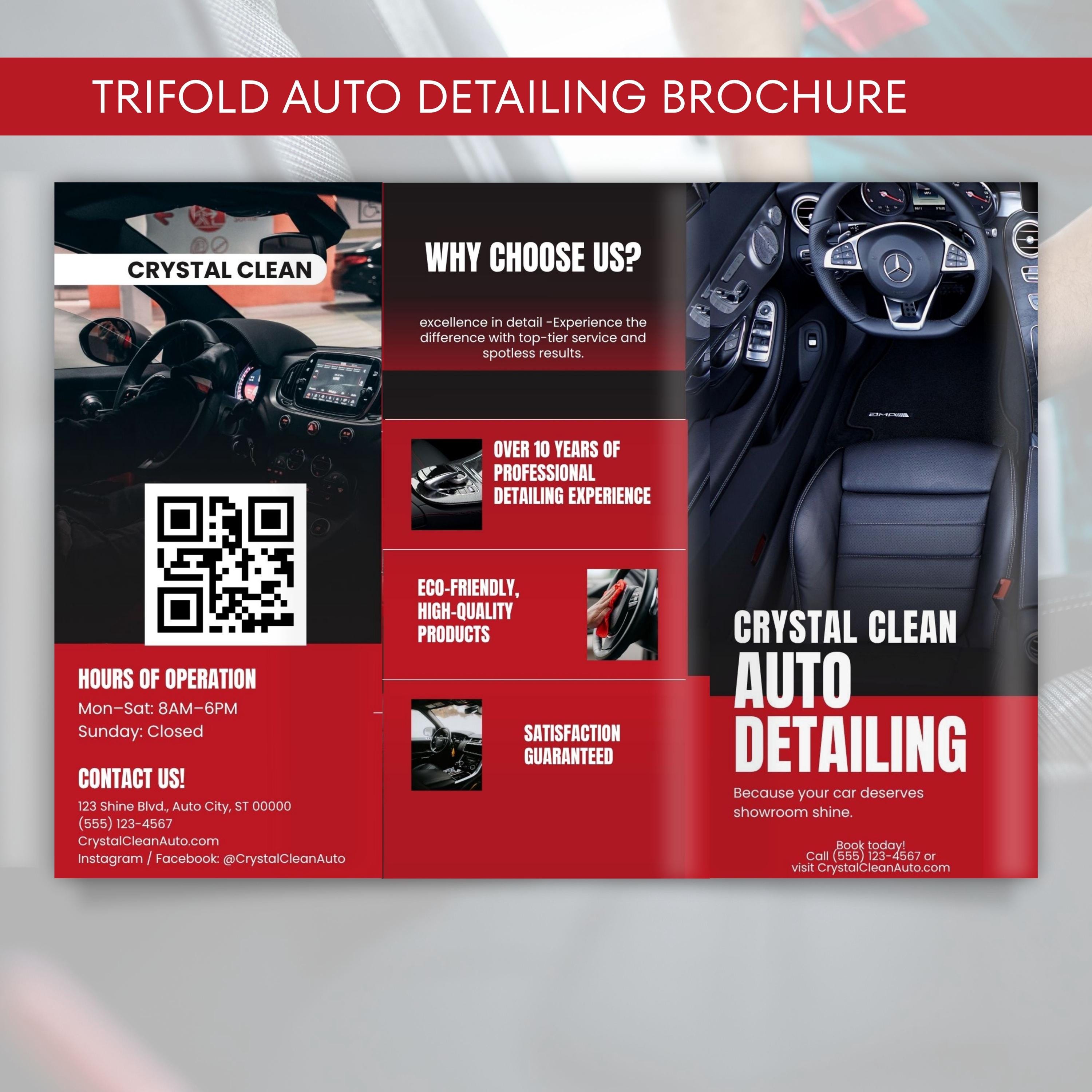 Tri-fold Brochure Auto Detailing, Auto Detail Brochure, Car Detail ...