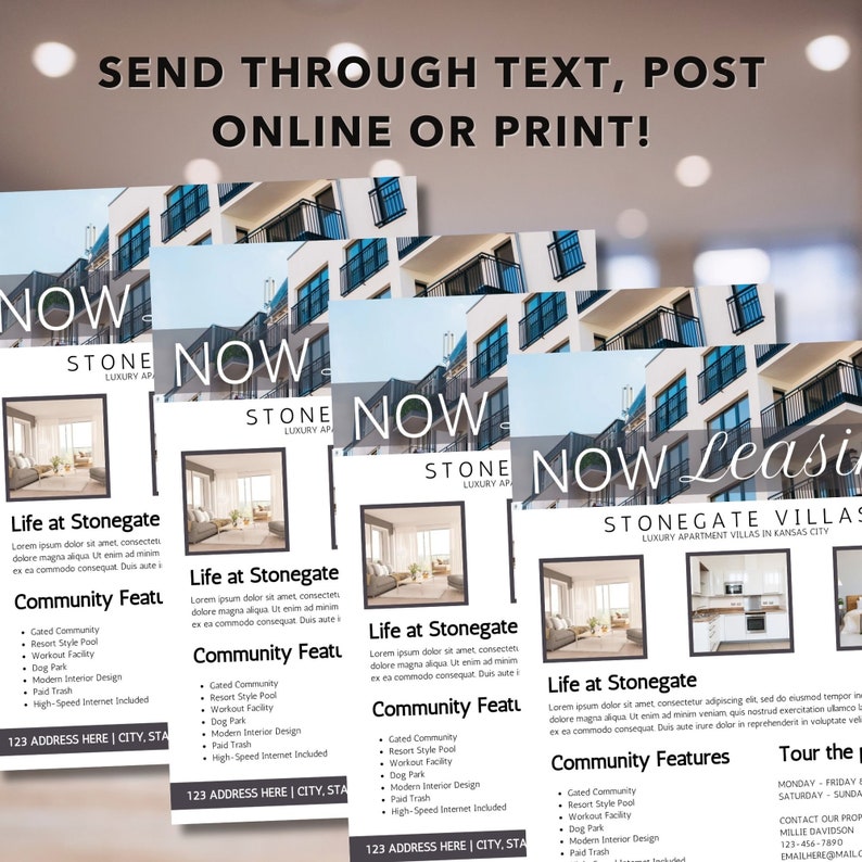 Apartment for Rent Flyer, Now Leasing Flyer, Home for Rent ...