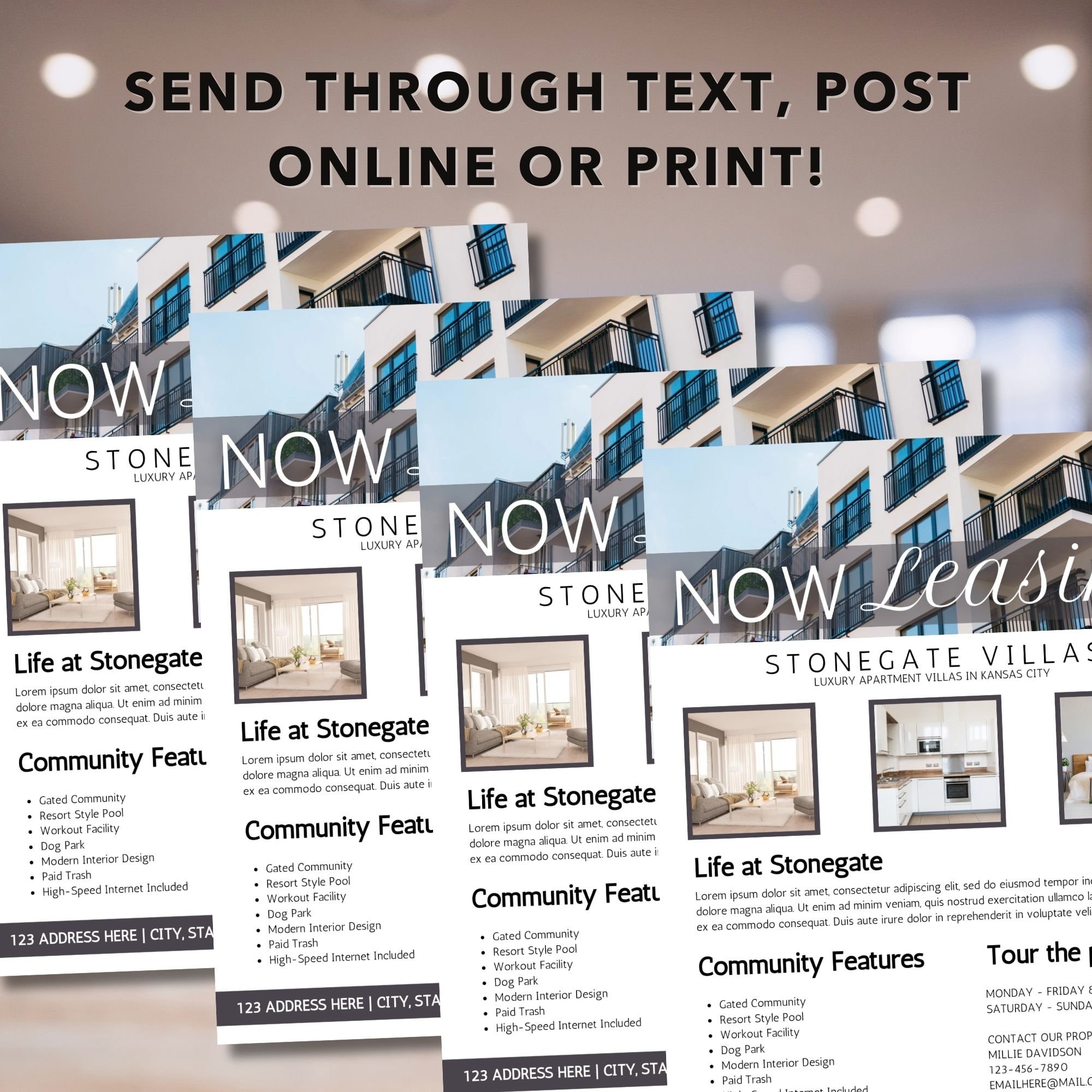 Apartment for Rent Flyer, Now Leasing Flyer, Home for Rent ...