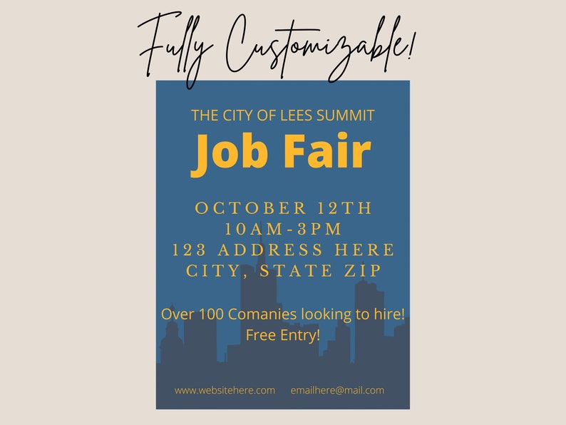 Editable Job Fair Flyer, Career Fair Flyer, Now Hiring, Flyer Template ...