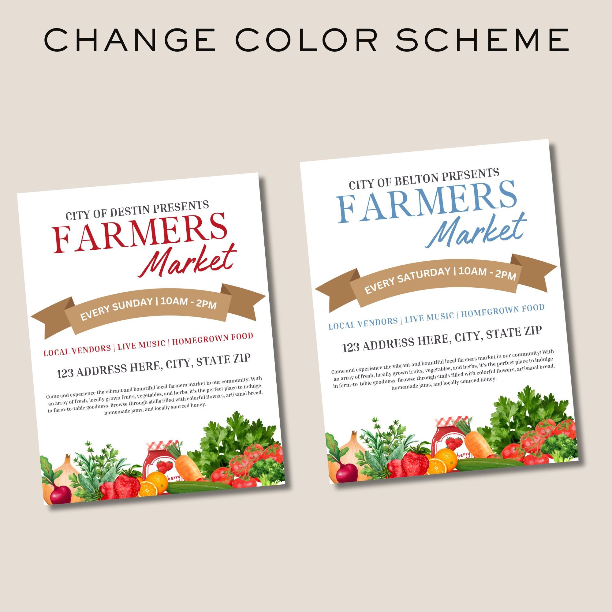 Farmers Market Flyer, Market Flyer Template, Farmers Market Advertising ...