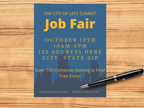 Editable Job Fair Flyer Career Fair Flyer Now Hiring Flyer | Etsy