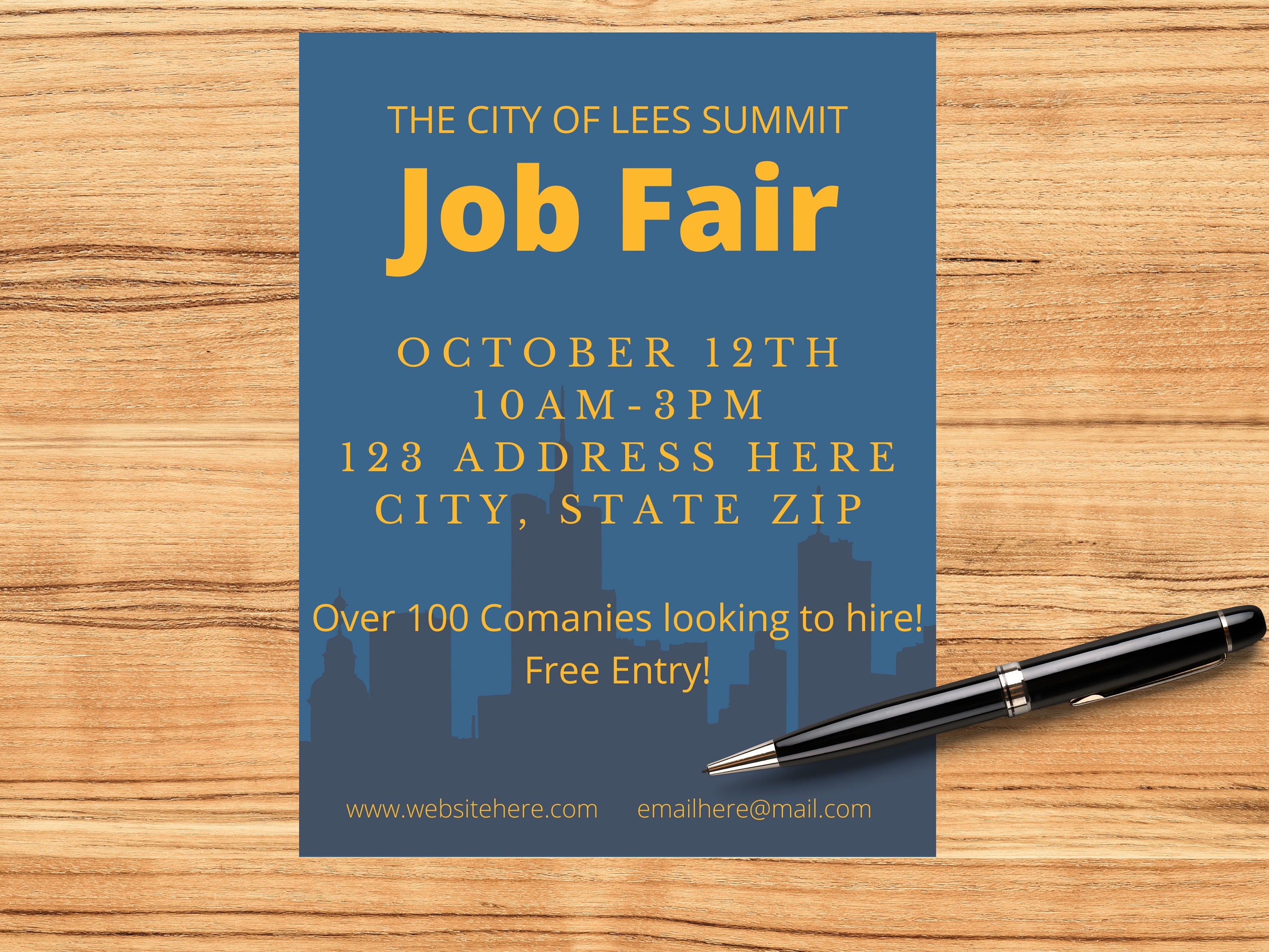 Editable Job Fair Flyer, Career Fair Flyer, Now Hiring, Flyer Template ...