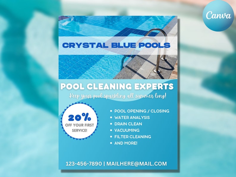 Editable Pool Cleaning Service Flyer, Pool Business Flyover, Flyer ...