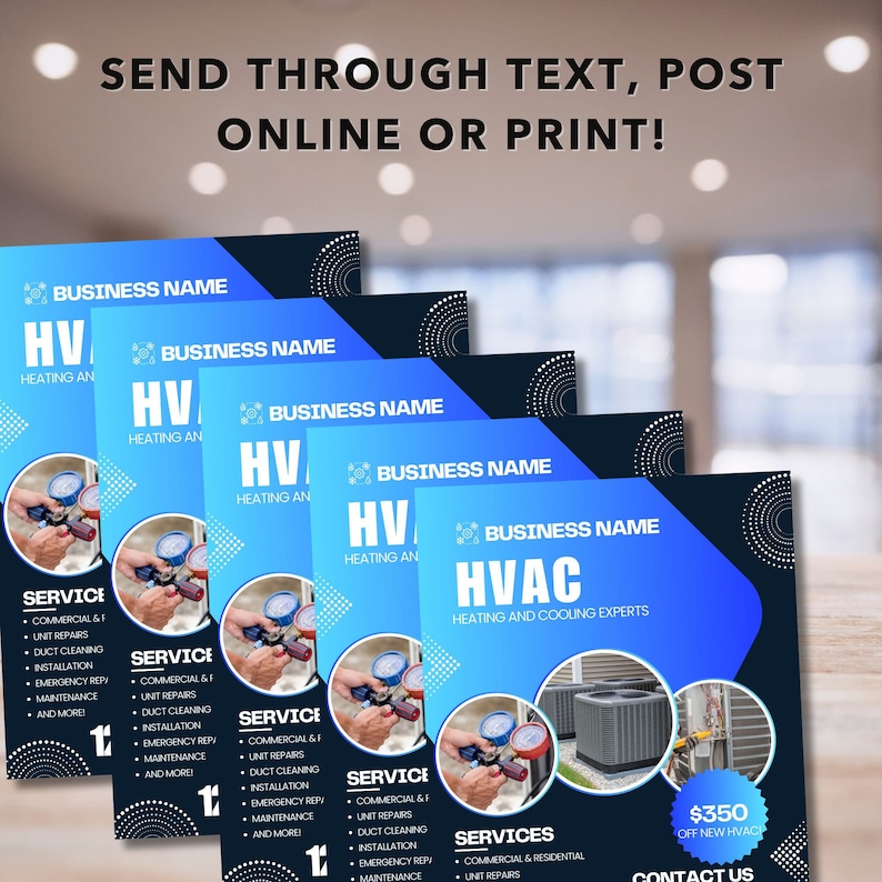 Air Conditioning Business Flyer, AC & Heating Flyer Template, AC Flyer ...