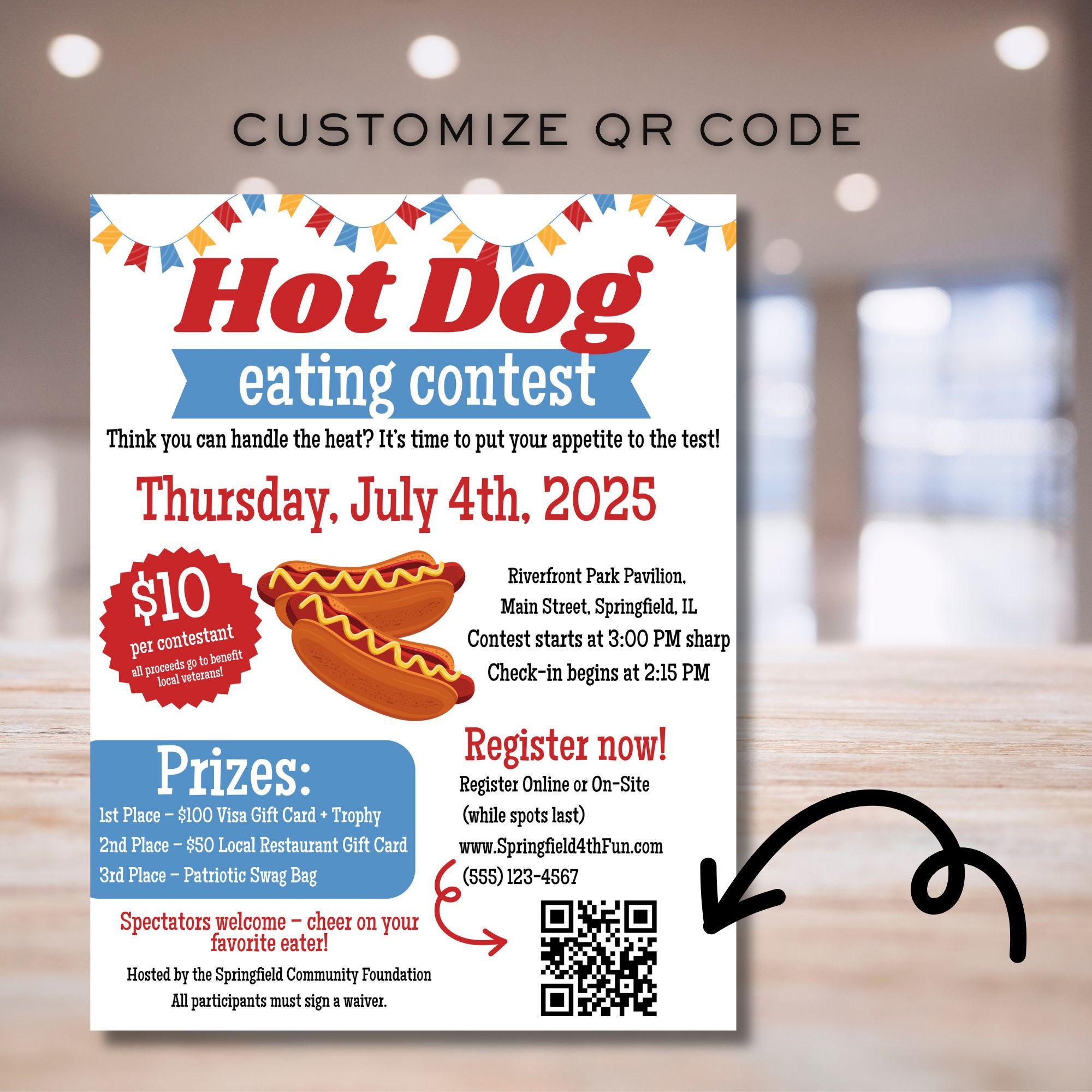 Hot Dog Eating Contest Flyer, Hot Dog Contest , Hot Dog Flyer ...