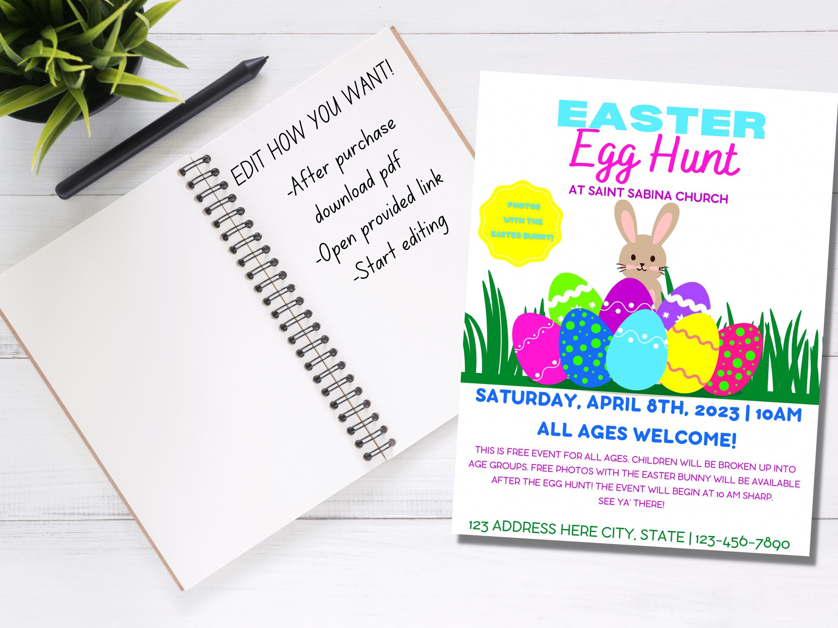 Editable Easter Egg Hunt Flyer, Easter Event Flyer, Easter Flyer, Egg ...