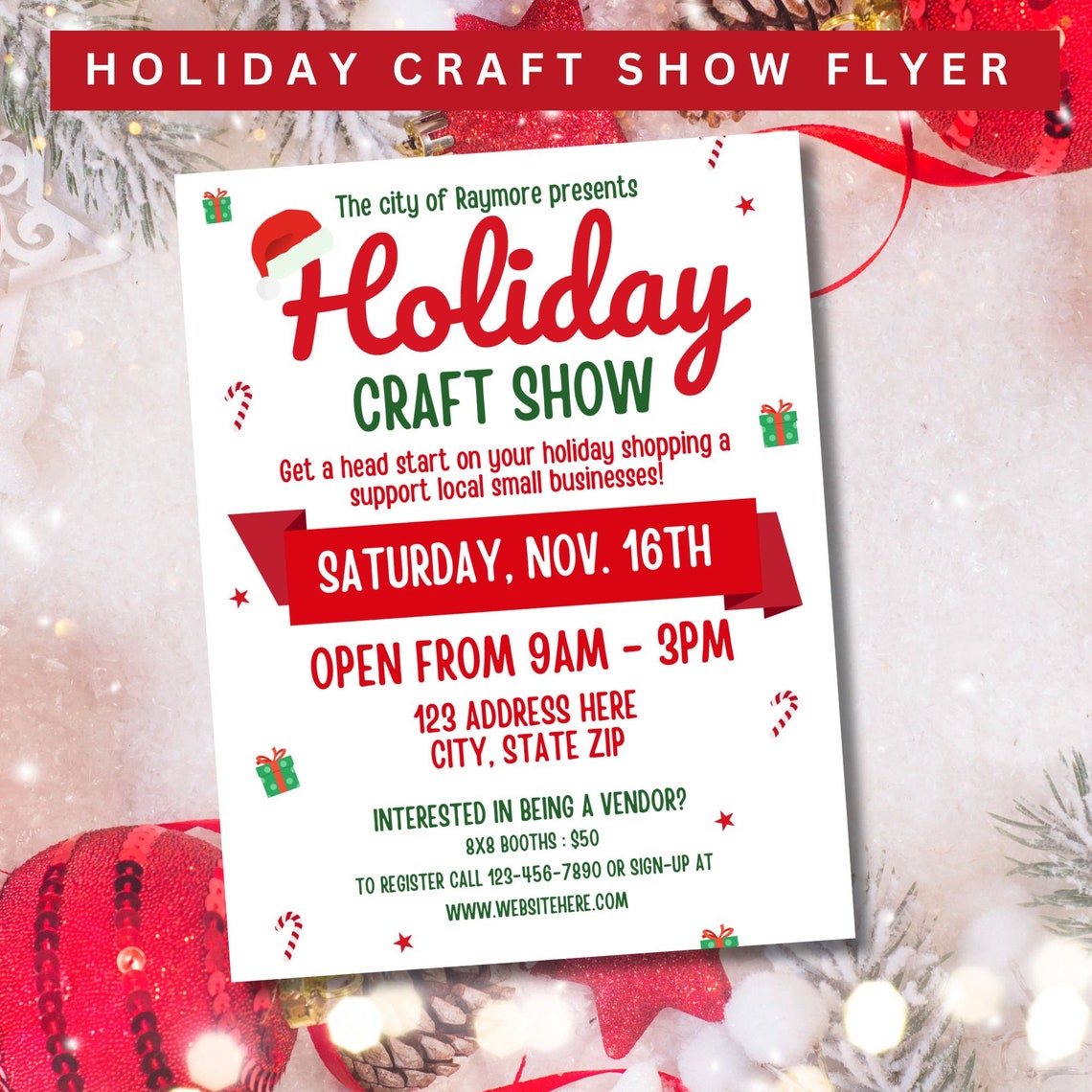 Editable Holiday Craft Show Flyer, Holiday Event Flyer, Craft Show ...