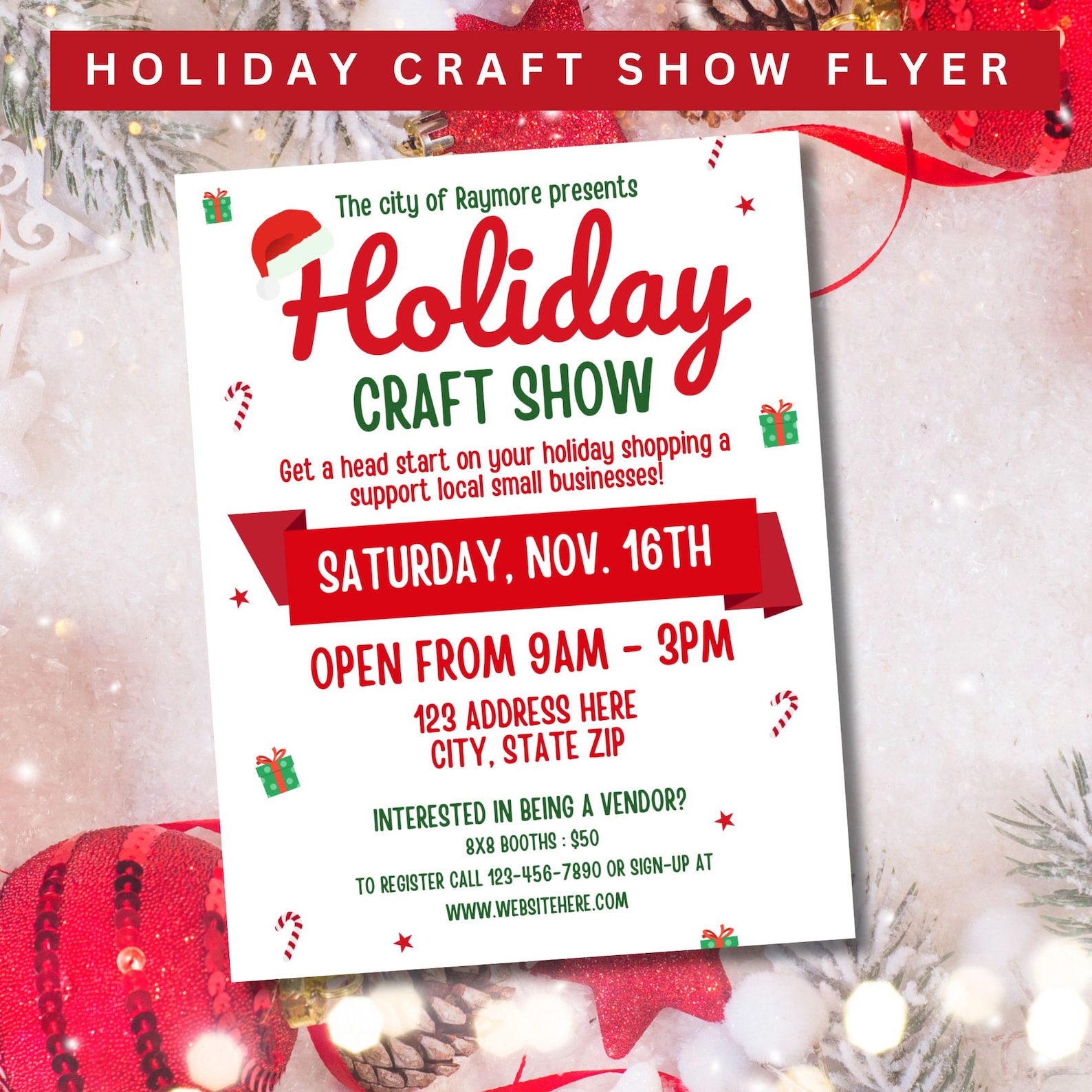 Editable Holiday Craft Show Flyer, Holiday Event Flyer, Craft Show ...