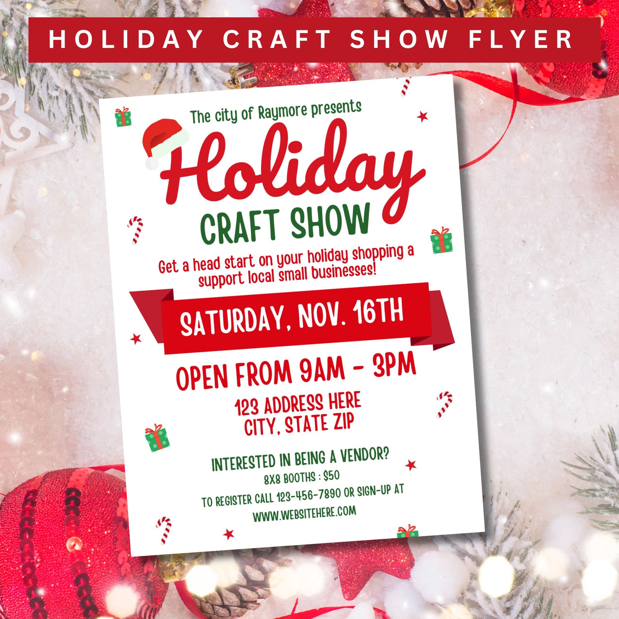 Editable Holiday Craft Show Flyer, Holiday Event Flyer, Craft Show ...