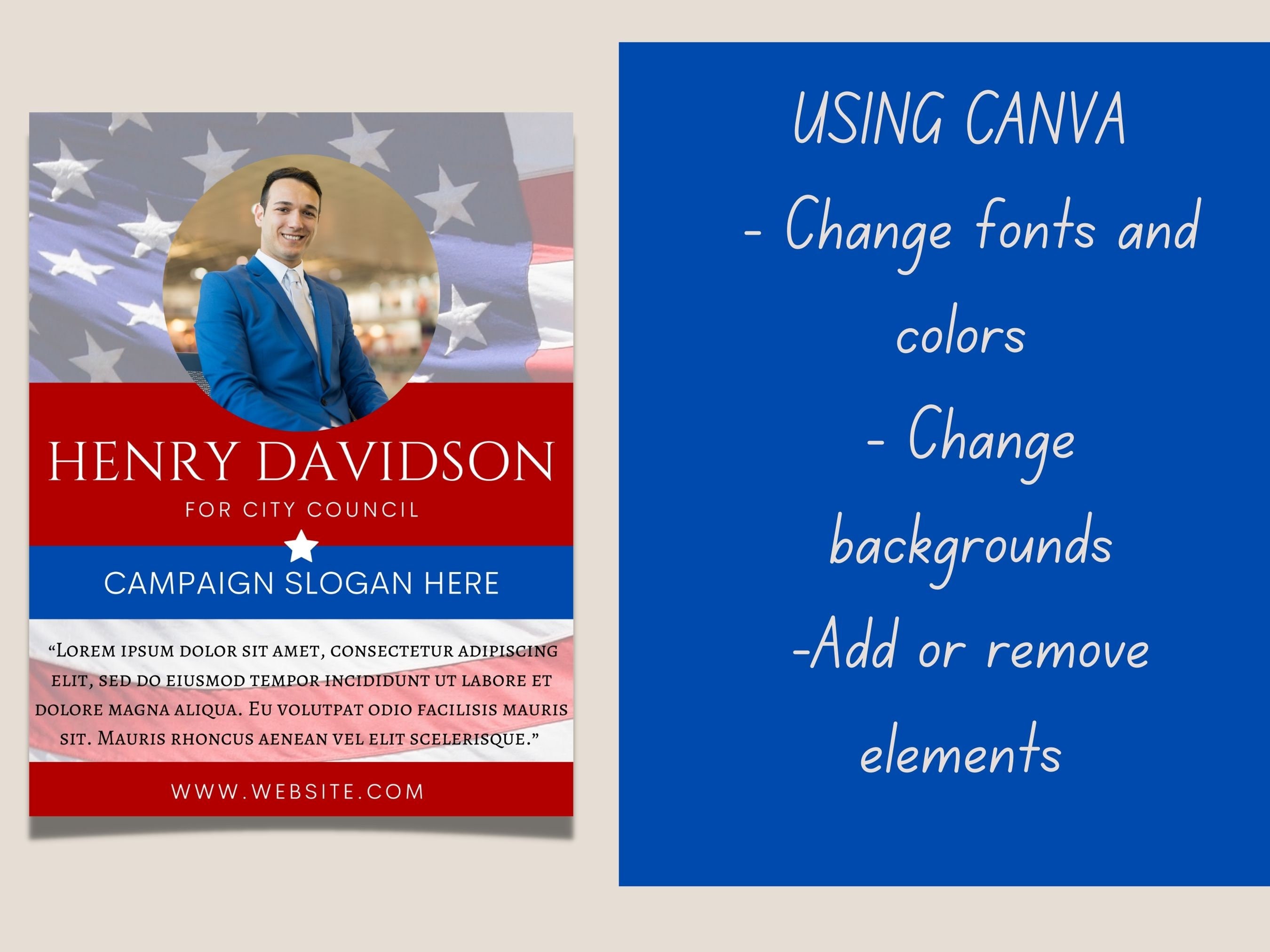 Editable Campaign Flyer, Flyer Template, Vote Flyer, Vote Advertisement ...