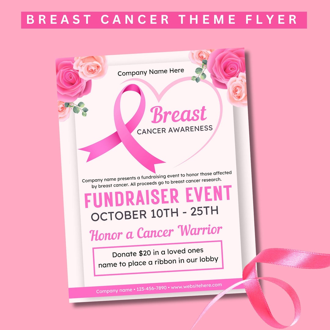 Breast Cancer Awareness Flyer, Pink October Flyer, Breast Cancer ...