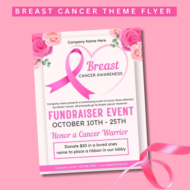 Breast Cancer Awareness Pink Out Flyer - Etsy