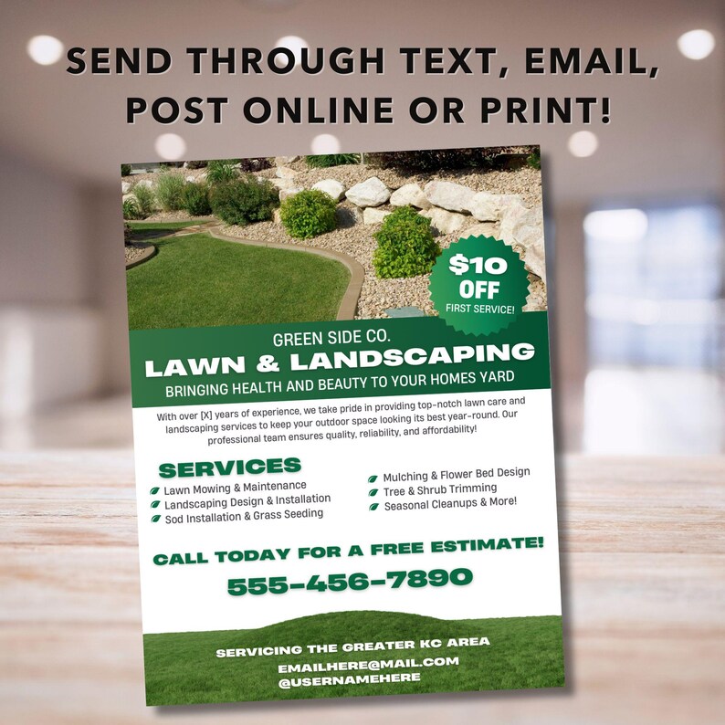 Landscaping Flyer, Lawn Care Flyer, Lawn Flyer Template, Landscaping ...