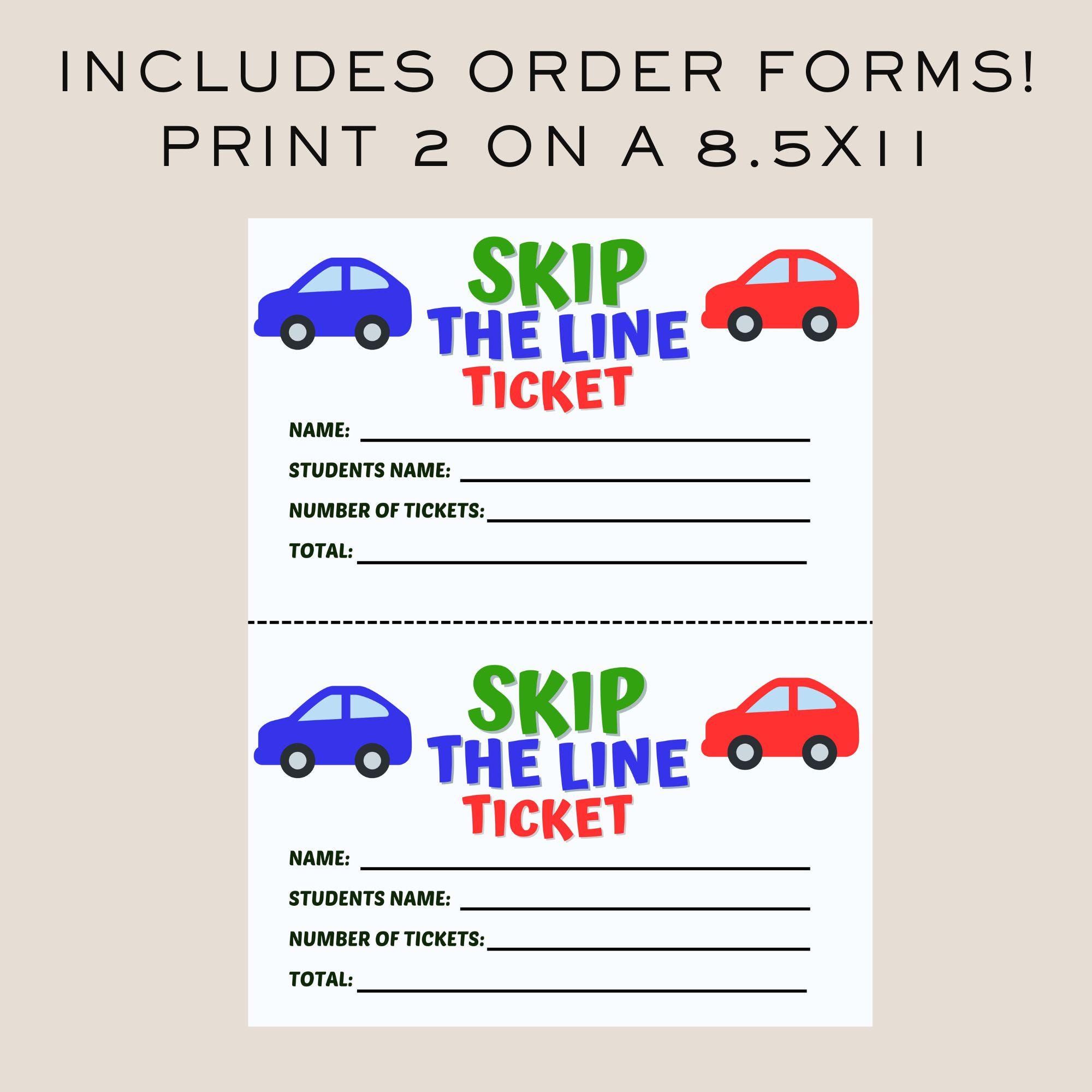 Skip the Line Fundraiser Flyer, Skip the Line Raffle Form, School ... Skip the Line Fundraiser Flyer, Skip the Line Raffle Form, School ...