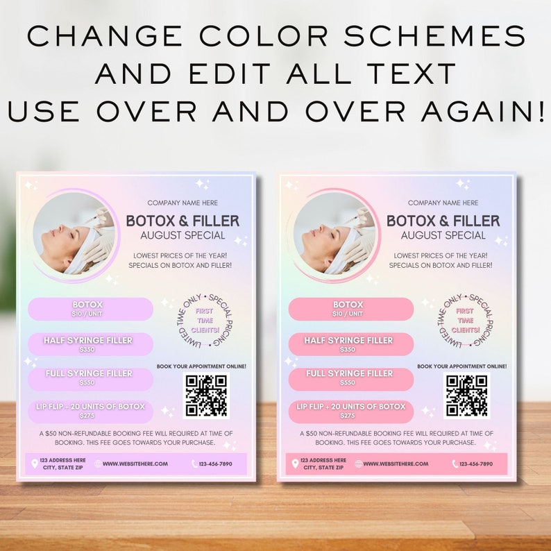 Botox and Filler Flyer, Injectables Flyer, Med Spa Flyer, Med Spa ...