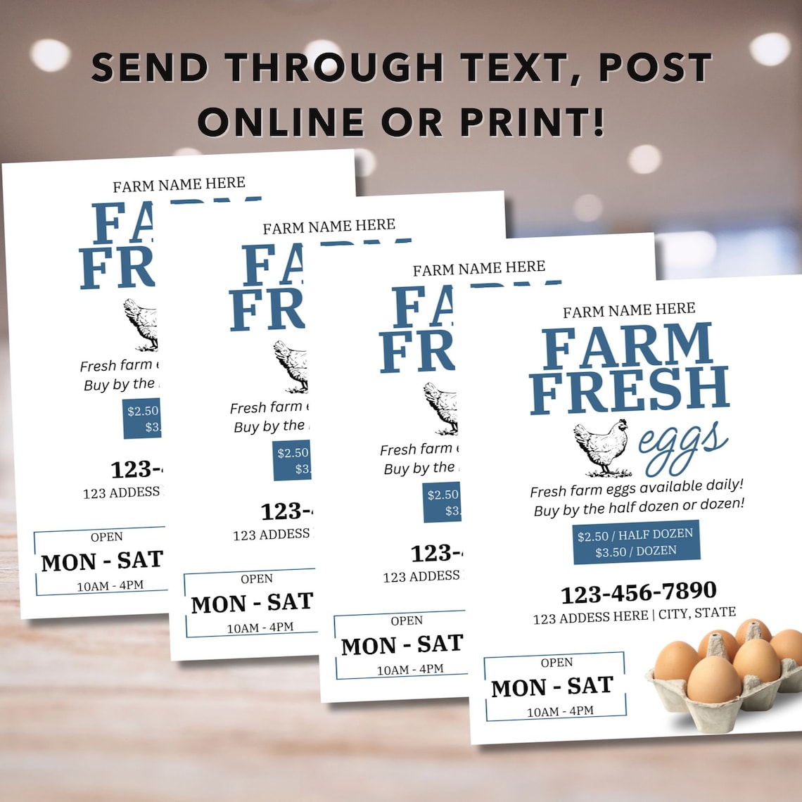 Fresh Eggs for Sale Flyer, Eggs for Sale Sign, Eggs Flyer, Farm Flyer ...