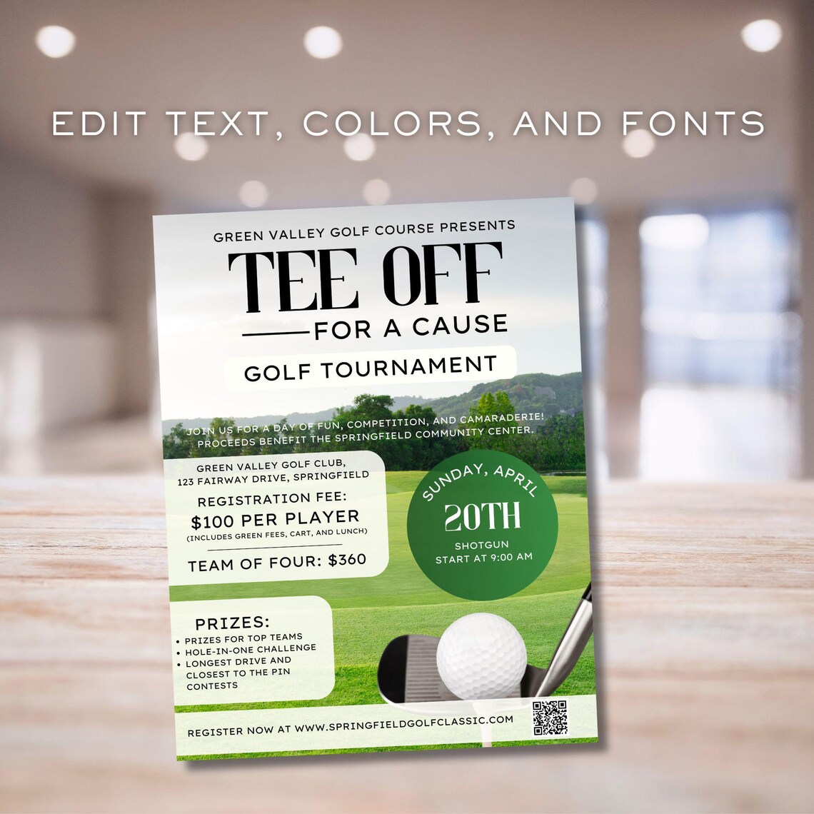 Editable Golf Tournament Flyer, Golf Flyer, Gold Lessons Flyer, Golf ...