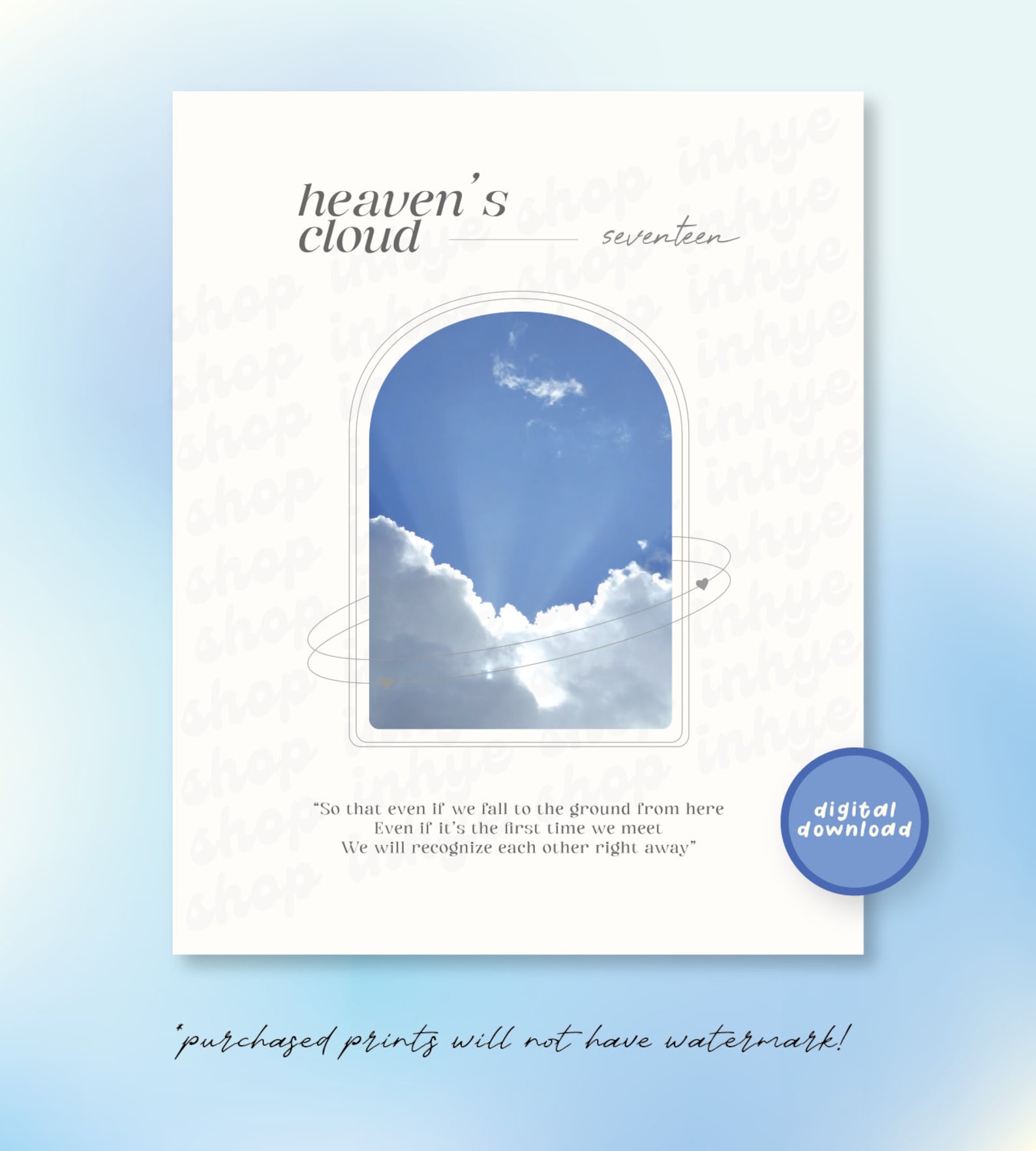 Seventeen Heaven's Cloud Poster | Kpop Digital Print Download | SVT ...