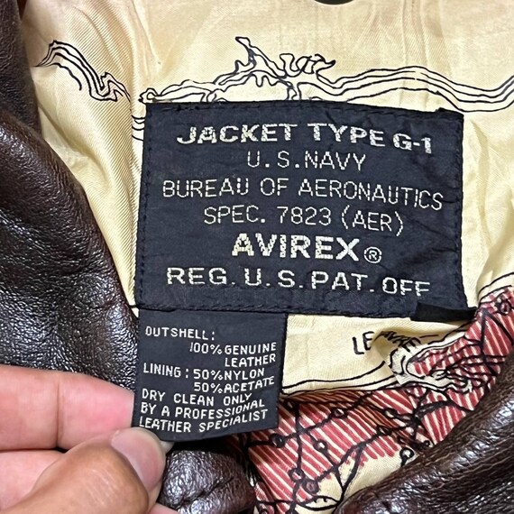 Vintage Avirex Leather Flight Jacket Type G-1 Top Gun… - Gem