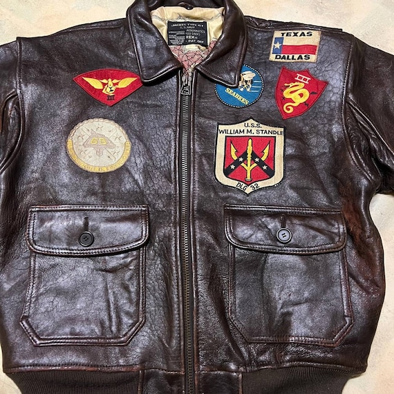 Vintage Avirex Leather Flight Jacket Type G-1 Top Gun… - Gem