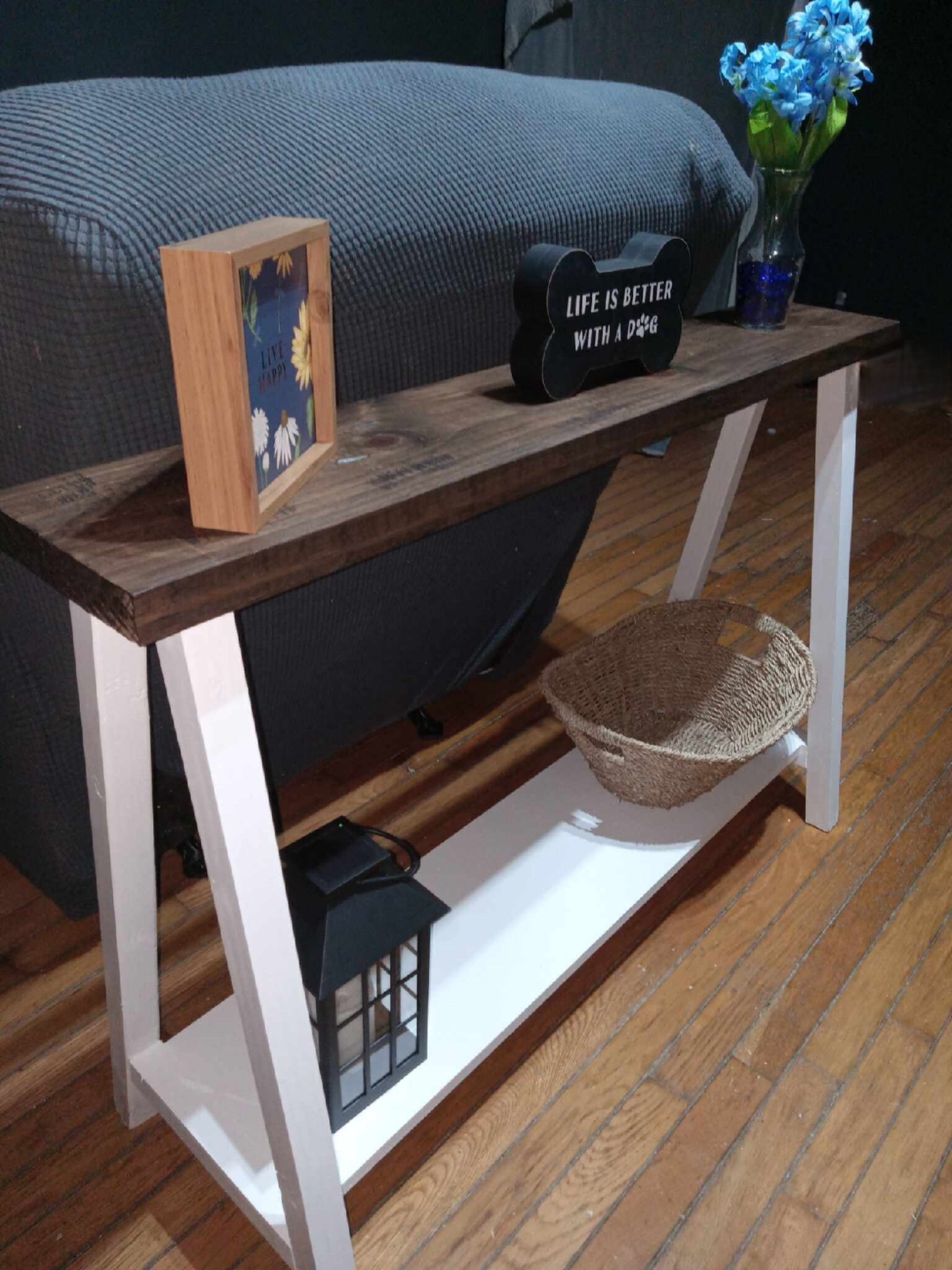 Rustic Barnwood Console Table Farmhouse Entryway Decor Shabby Chic Sofa Table Skinny Slim Table ...