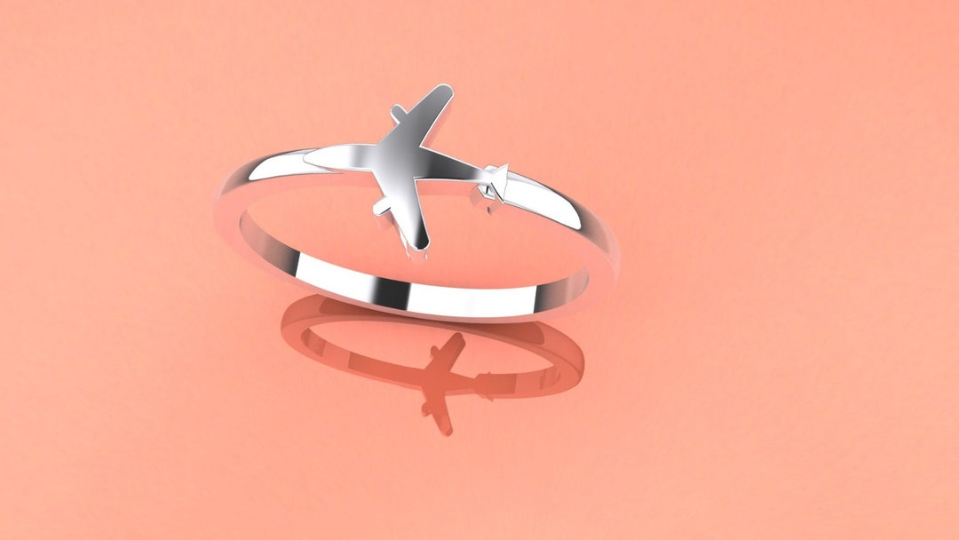Sterling Silver Airplane Ring Aviation Minimalist Jewelry Airplane ...