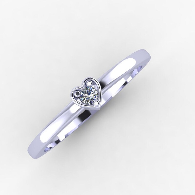 Dainty Heart Ring - Etsy