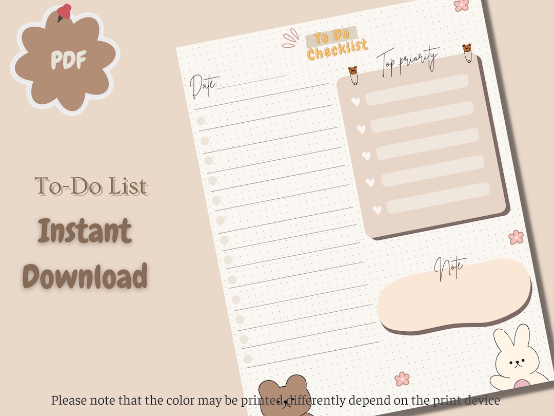 Cute to Do List Printable | to Do List Digital | iPad to Do List | to ...