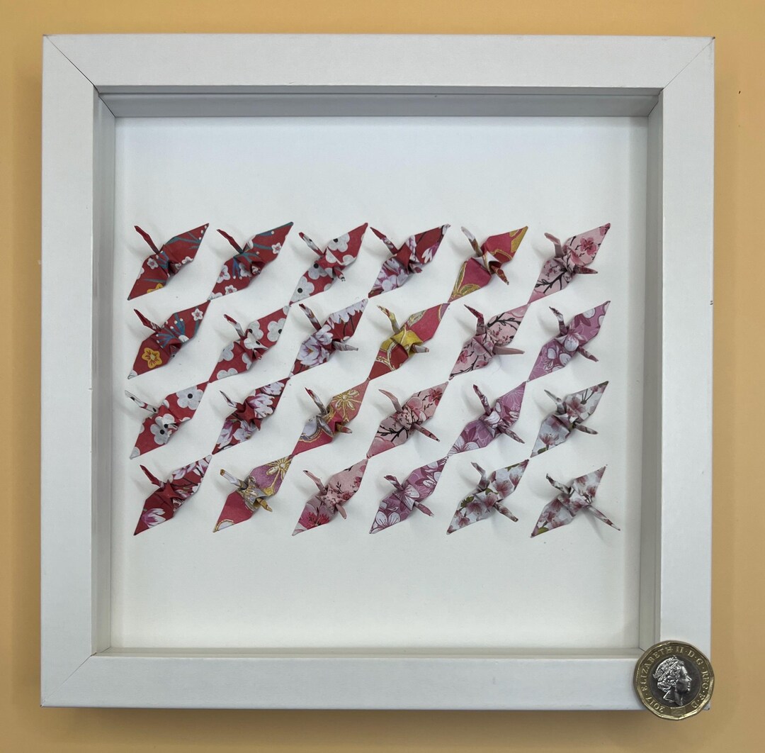 Handcrafted Origami Crane Wall Art: Japanese Paper Sculpture - Etsy