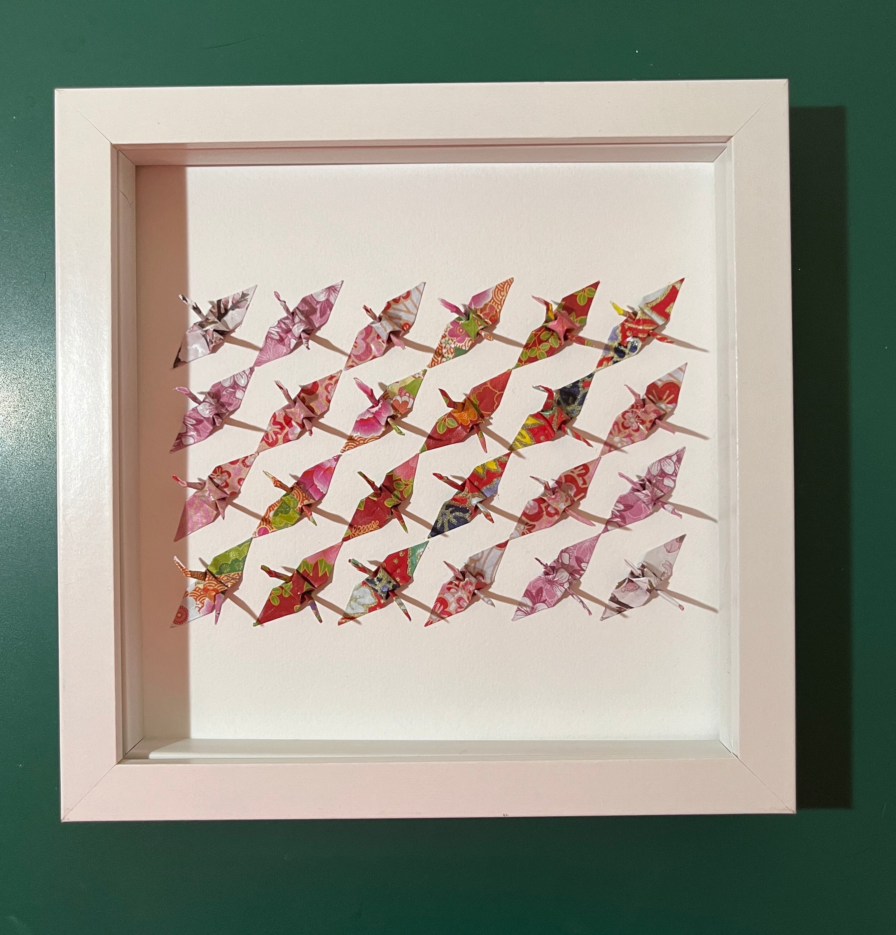 Handcrafted Origami Wall Art Japanese Crane Design Paper Sculpture, 24 ...