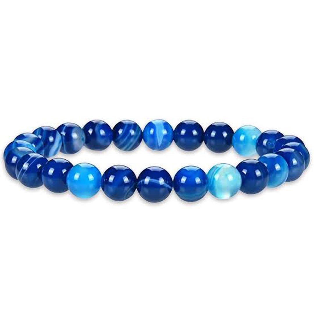 8MM, Blue Onyx, Smooth Round, Grade Gemstone Beads, Stretch Bracelet ...