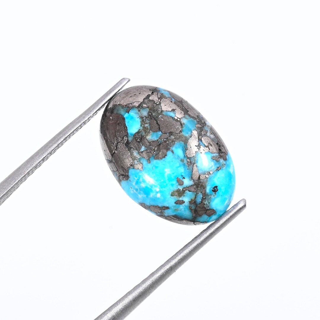 5.15ct Natural Arizona Turquoise Certified Pyrite Ocean Sky Blue ...