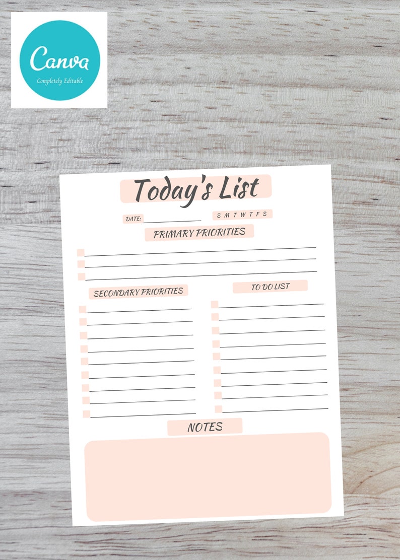 Daily Schedule Editable Planner Simple Planner Undated - Etsy