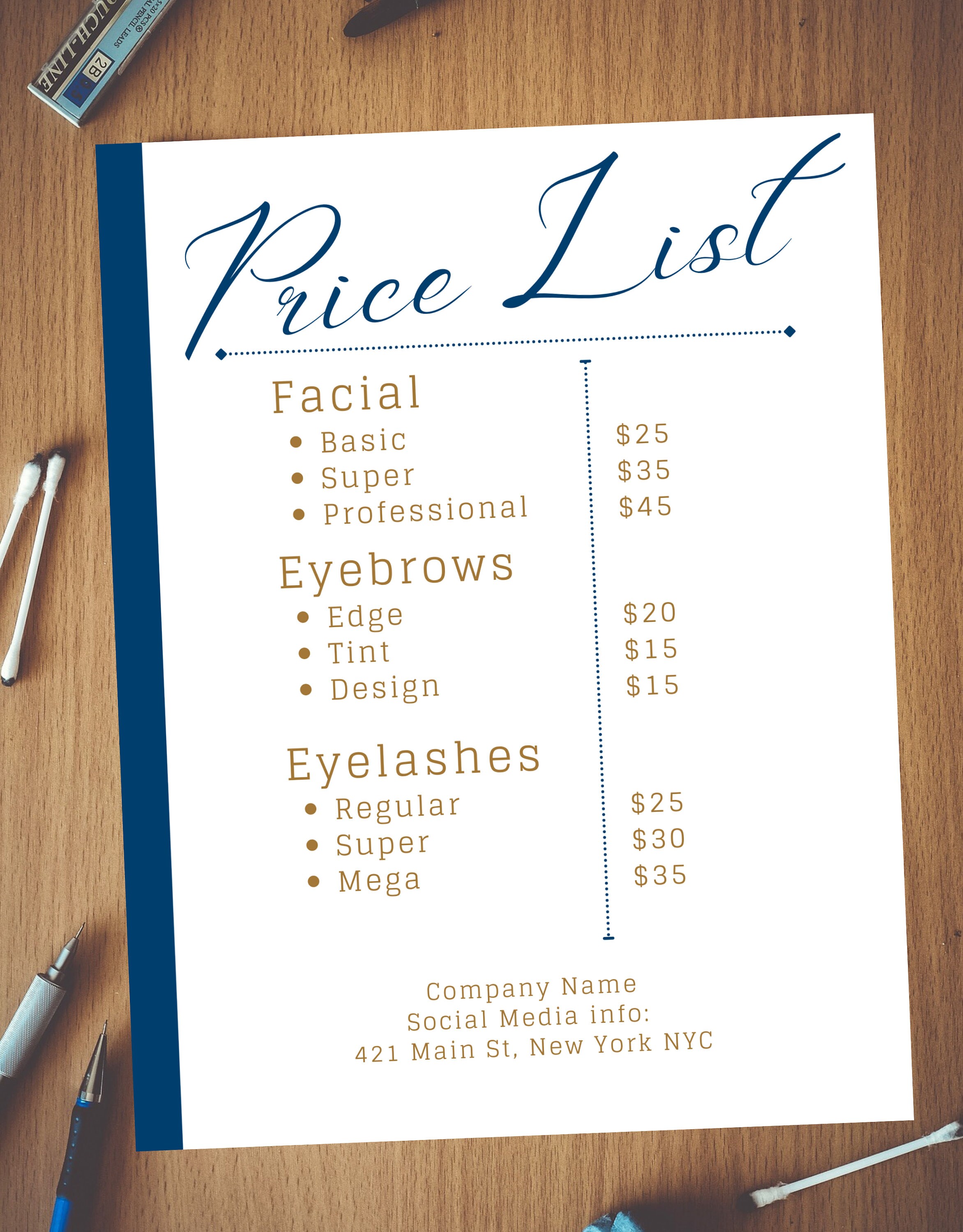 Small Business Price List Download, Price List Template, Editable Price ...