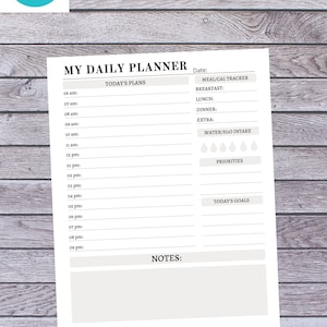 Daily Schedule, Editable Planner, Simple Planner, Undated Planner, Work ...